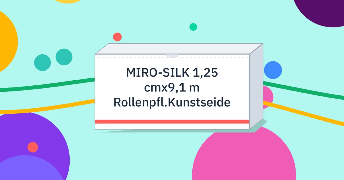 Symbolbild: Packung mit der Aufschrift MIRO-SILK 1,25 cmx9,1 m Rollenpfl.Kunstseide (PZN 17962795) – Verfügbarkeit und Bezug in Apotheken in Frankfurt am Main