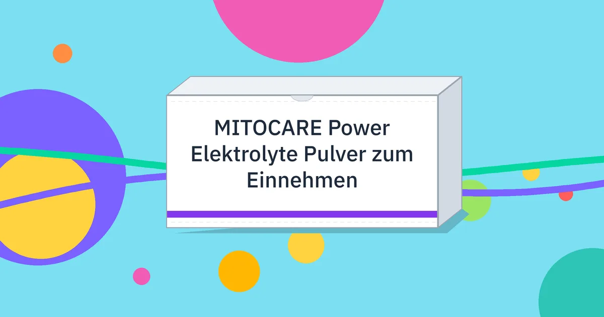 Symbolbild: Packung mit der Aufschrift MITOCARE Power Elektrolyte Pulver zum Einnehmen (PZN 20317704) – Verfügbarkeit und Bezug in Apotheken in Frankfurt am Main