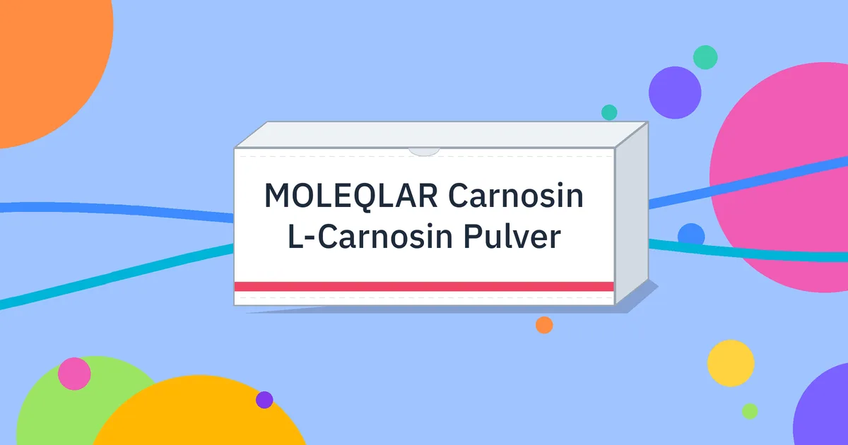 Symbolbild: Packung mit der Aufschrift MOLEQLAR Carnosin L-Carnosin Pulver (PZN 19790766) – Verfügbarkeit und Bezug in Apotheken in Frankfurt am Main