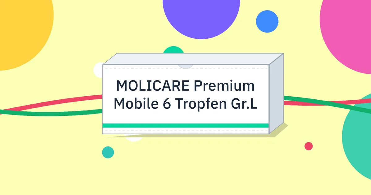 Symbolbild: Packung mit der Aufschrift MOLICARE Premium Mobile 6 Tropfen Gr.L (PZN 14442842) – Verfügbarkeit und Bezug in Apotheken in Frankfurt am Main