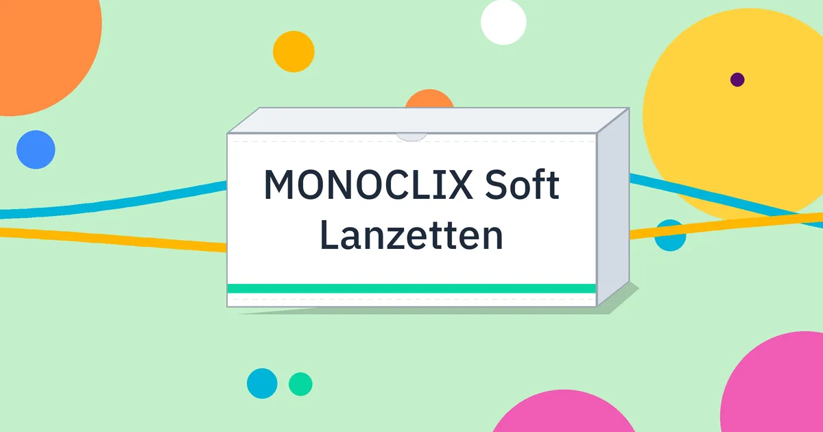 Symbolbild: Packung mit der Aufschrift MONOCLIX Soft Lanzetten (PZN 09107662) – Verfügbarkeit und Bezug in Apotheken in Frankfurt am Main