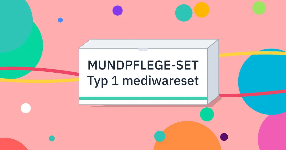 Symbolbild: Packung mit der Aufschrift MUNDPFLEGE-SET Typ 1 mediwareset (PZN 19523858) – Verfügbarkeit und Bezug in Apotheken in Frankfurt am Main