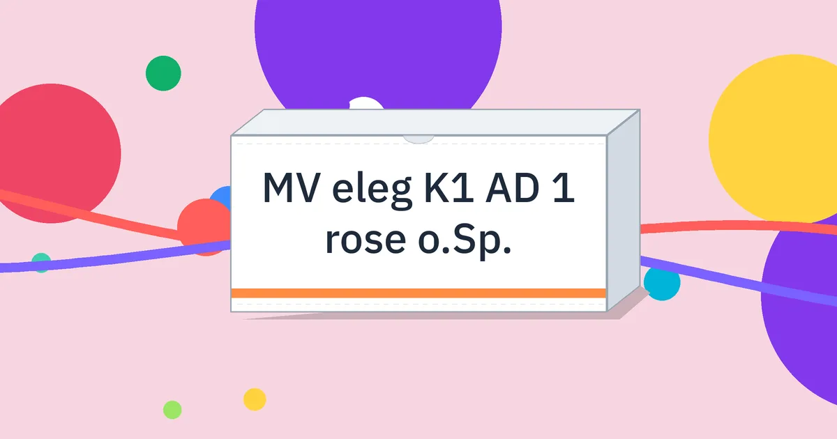 Symbolbild: Packung mit der Aufschrift MV eleg K1 AD 1 rose o.Sp. (PZN 14685527) – Verfügbarkeit und Bezug in Apotheken in Frankfurt am Main