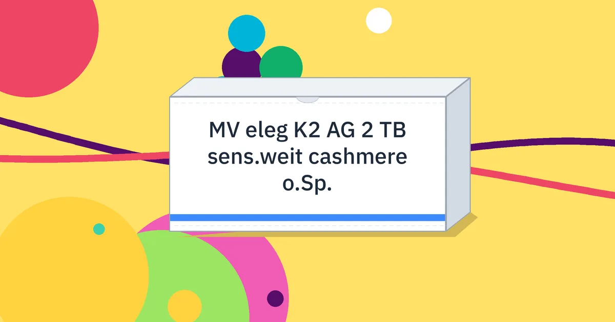 Symbolbild: Packung mit der Aufschrift MV eleg K2 AG 2 TB sens.weit cashmere o.Sp. (PZN 14678846) – Verfügbarkeit und Bezug in Apotheken in Frankfurt am Main