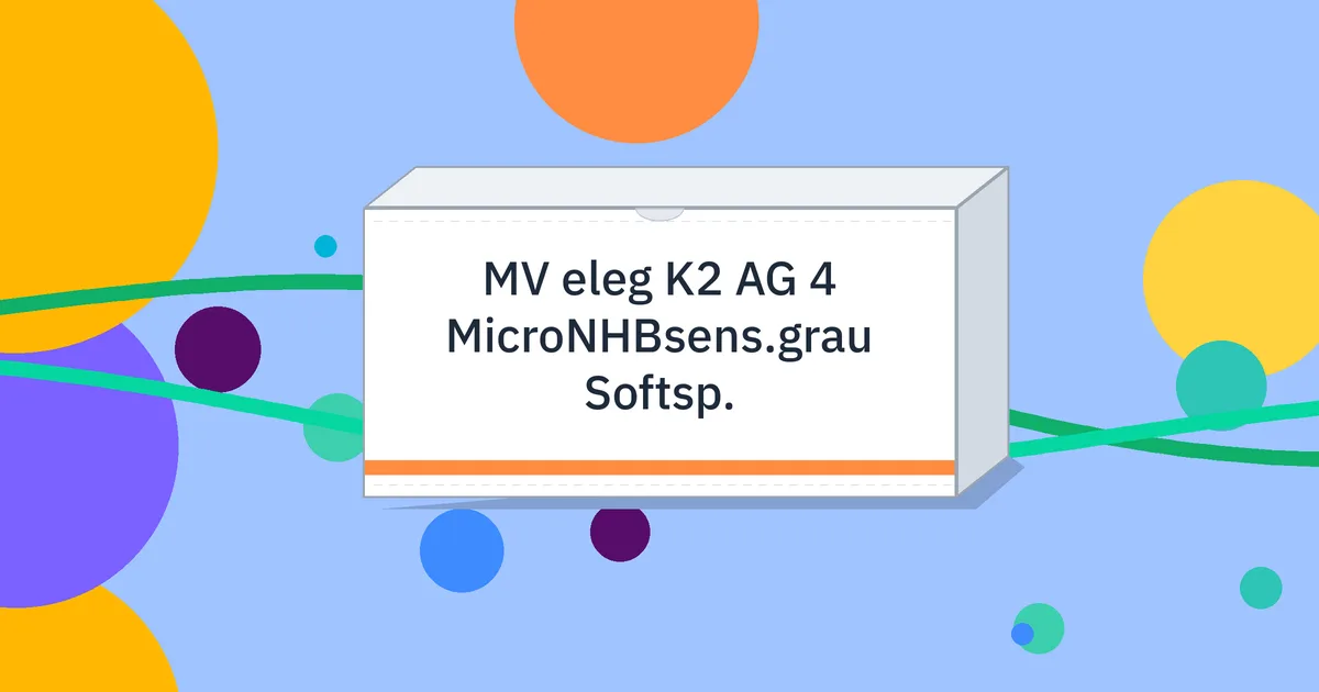 Symbolbild: Packung mit der Aufschrift MV eleg K2 AG 4 MicroNHBsens.grau Softsp. (PZN 18930314) – Verfügbarkeit und Bezug in Apotheken in Frankfurt am Main