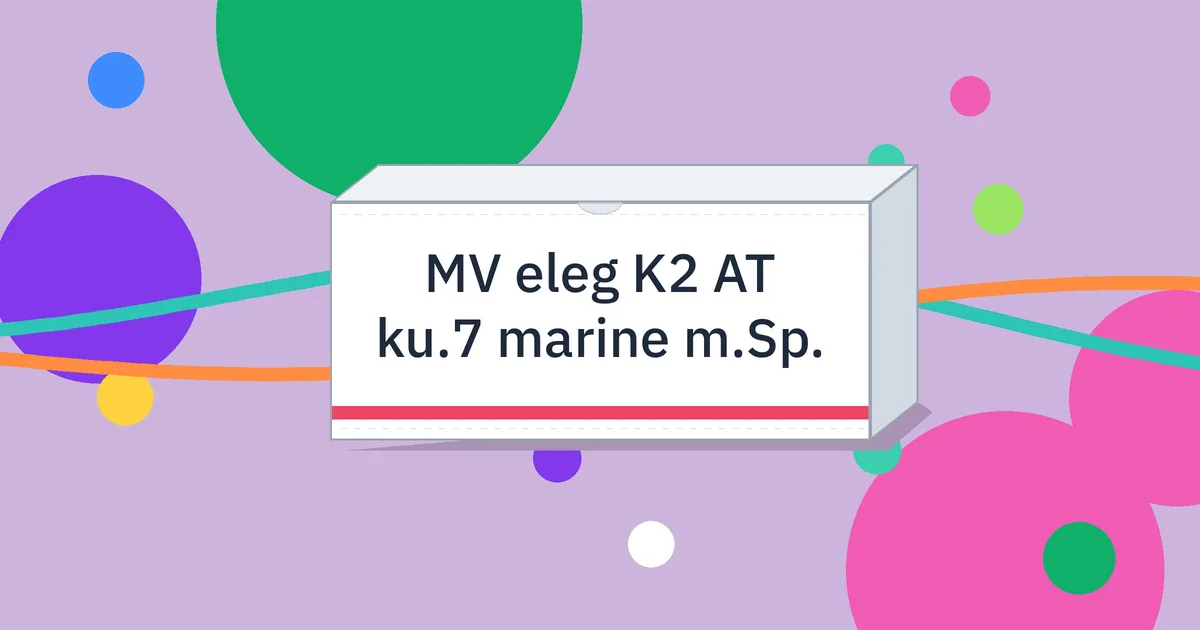 Symbolbild: Packung mit der Aufschrift MV eleg K2 AT ku.7 marine m.Sp. (PZN 15288113) – Verfügbarkeit und Bezug in Apotheken in Frankfurt am Main