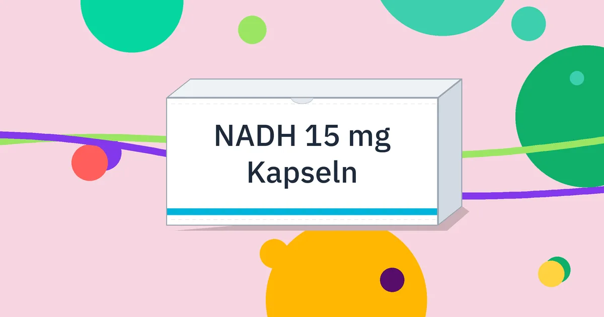 Symbolbild: Packung mit der Aufschrift NADH 15 mg Kapseln (PZN 02017826) – Verfügbarkeit und Bezug in Apotheken in Frankfurt am Main