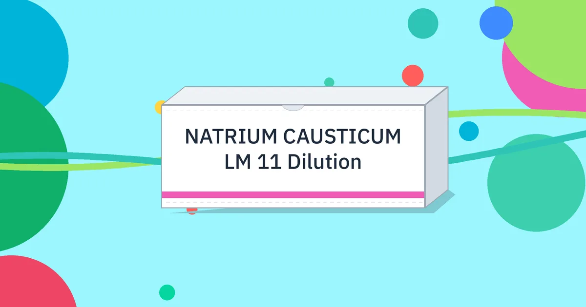 Symbolbild: Packung mit der Aufschrift NATRIUM CAUSTICUM LM 11 Dilution (PZN 12962046) – Verfügbarkeit und Bezug in Apotheken in Frankfurt am Main