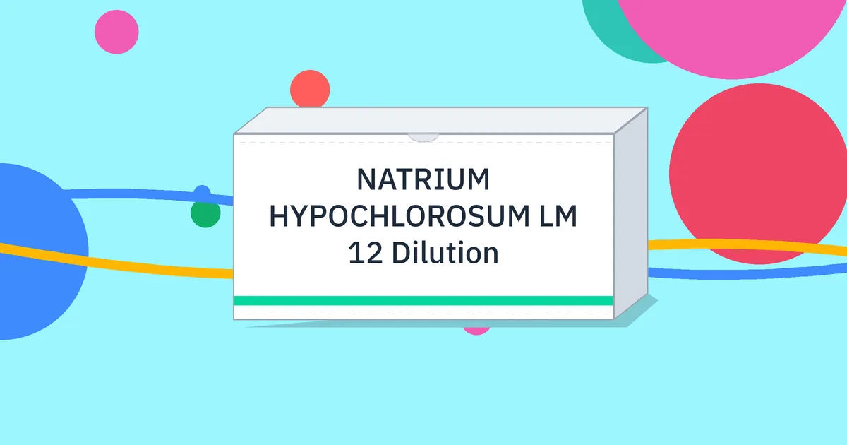 Symbolbild: Packung mit der Aufschrift NATRIUM HYPOCHLOROSUM LM 12 Dilution (PZN 12962968) – Verfügbarkeit und Bezug in Apotheken in Frankfurt am Main