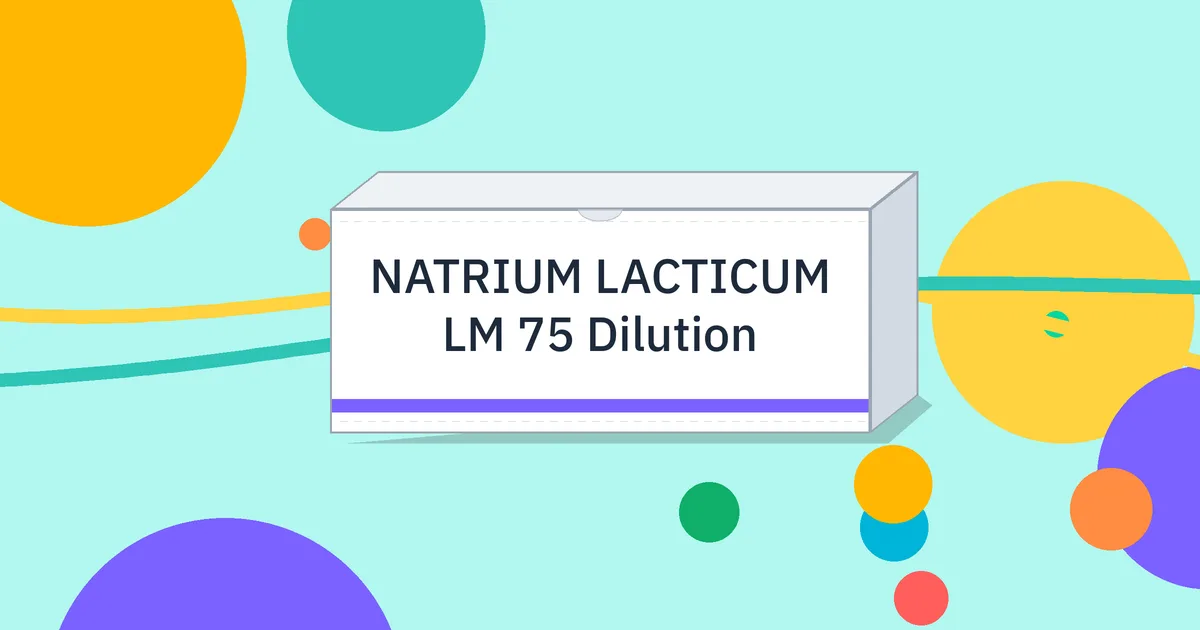 Symbolbild: Packung mit der Aufschrift NATRIUM LACTICUM LM 75 Dilution (PZN 12965079) – Verfügbarkeit und Bezug in Apotheken in Frankfurt am Main