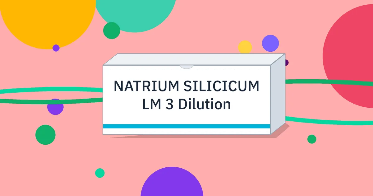 Symbolbild: Packung mit der Aufschrift NATRIUM SILICICUM LM 3 Dilution (PZN 09430185) – Verfügbarkeit und Bezug in Apotheken in Frankfurt am Main