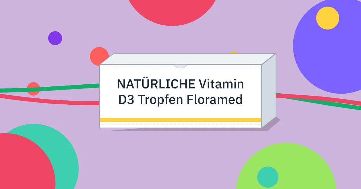 Symbolbild: Packung mit der Aufschrift NATÜRLICHE Vitamin D3 Tropfen Floramed (PZN 15528770) – Verfügbarkeit und Bezug in Apotheken in Frankfurt am Main