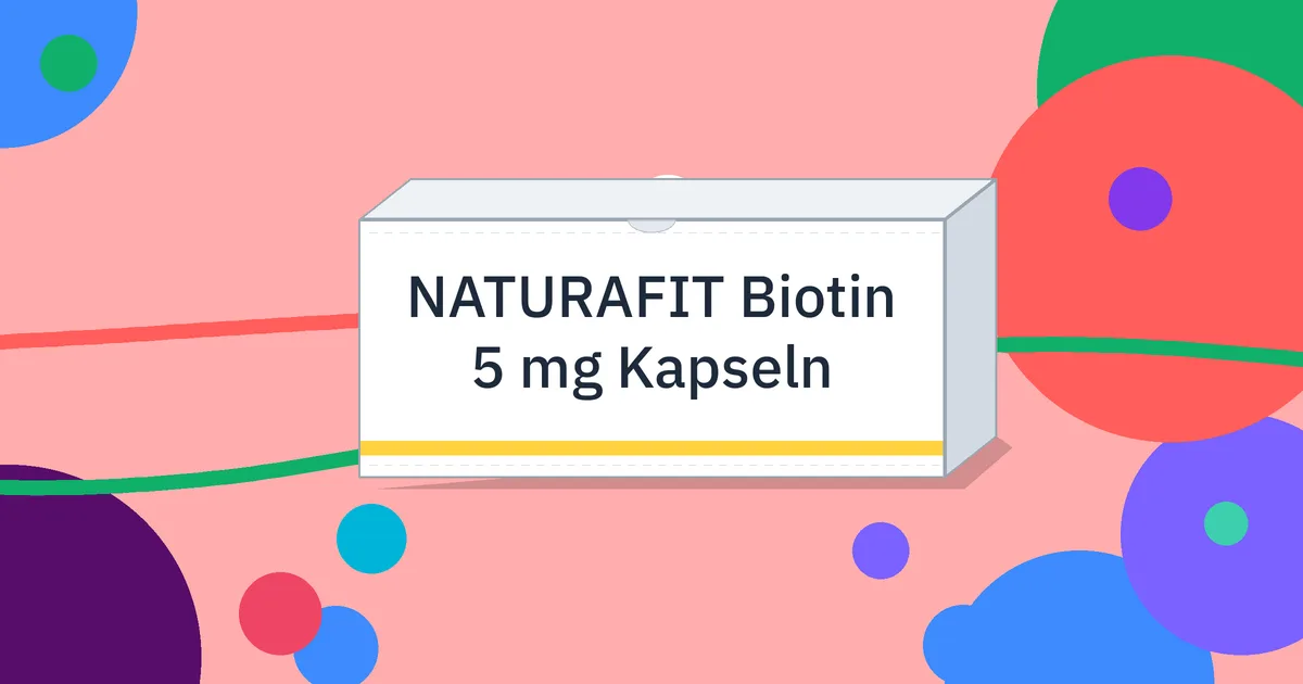 Symbolbild: Packung mit der Aufschrift NATURAFIT Biotin 5 mg Kapseln (PZN 13967838) – Verfügbarkeit und Bezug in Apotheken in Frankfurt am Main