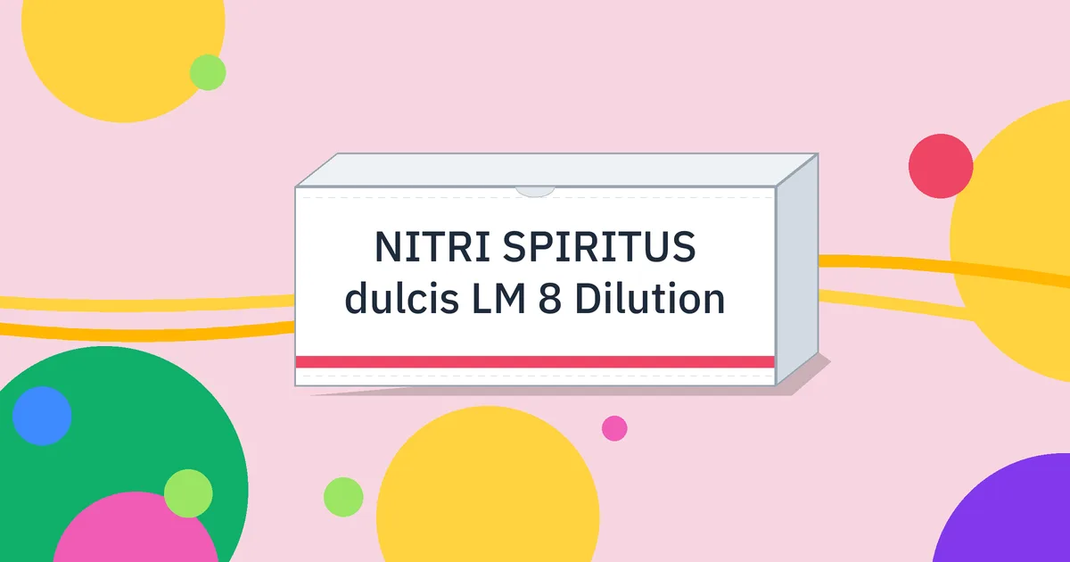 Symbolbild: Packung mit der Aufschrift NITRI SPIRITUS dulcis LM 8 Dilution (PZN 13619540) – Verfügbarkeit und Bezug in Apotheken in Frankfurt am Main