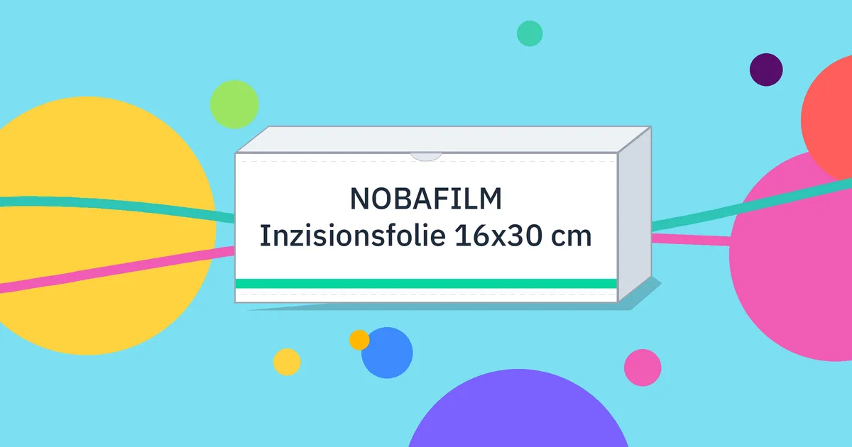 Symbolbild: Packung mit der Aufschrift NOBAFILM Inzisionsfolie 16x30 cm (PZN 00751605) – Verfügbarkeit und Bezug in Apotheken in Frankfurt am Main