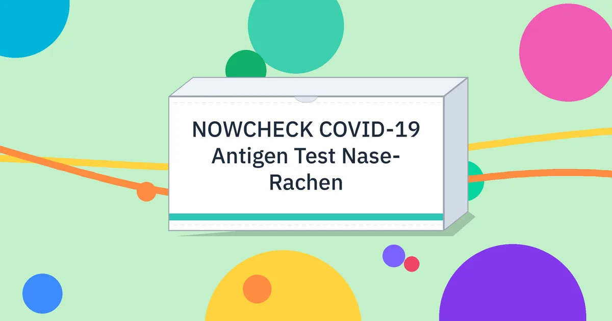 Symbolbild: Packung mit der Aufschrift NOWCHECK COVID-19 Antigen Test Nase-Rachen (PZN 16955149) – Verfügbarkeit und Bezug in Apotheken in Frankfurt am Main