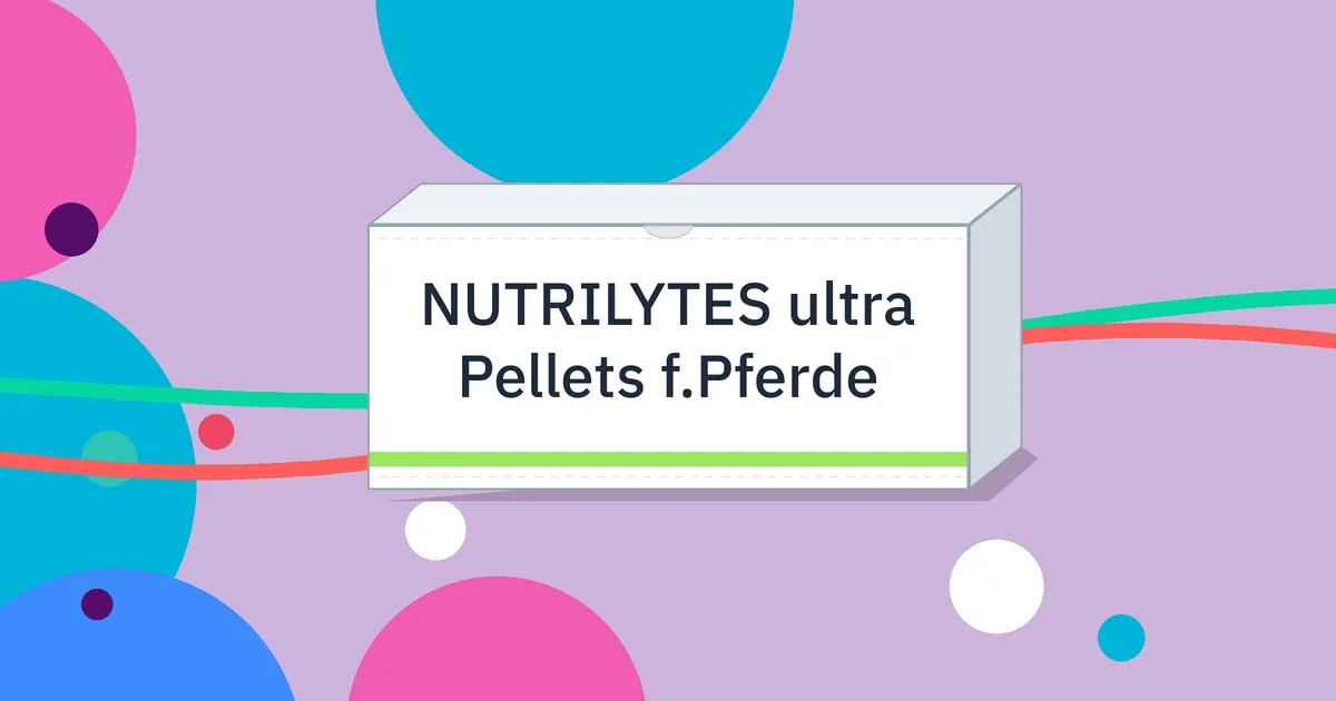 Symbolbild: Packung mit der Aufschrift NUTRILYTES ultra Pellets f.Pferde (PZN 18701766) – Verfügbarkeit und Bezug in Apotheken in Frankfurt am Main