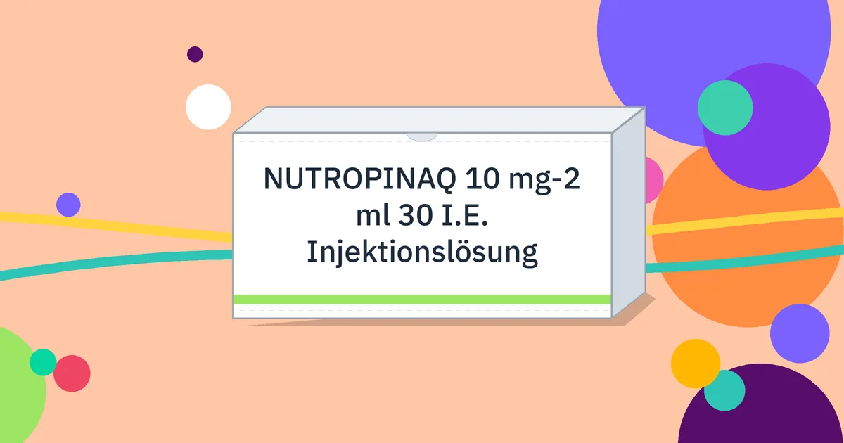 Symbolbild: Packung mit der Aufschrift NUTROPINAQ 10 mg-2 ml 30 I.E. Injektionslösung (PZN 13966715) – Verfügbarkeit und Bezug in Apotheken in Frankfurt am Main