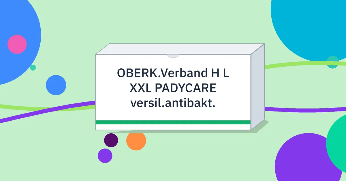 Symbolbild: Packung mit der Aufschrift OBERK.Verband H L XXL PADYCARE versil.antibakt. (PZN 10939250) – Verfügbarkeit und Bezug in Apotheken in Frankfurt am Main