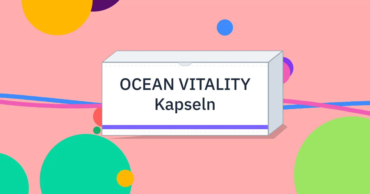 Symbolbild: Packung mit der Aufschrift OCEAN VITALITY Kapseln (PZN 14287778) – Verfügbarkeit und Bezug in Apotheken in Frankfurt am Main