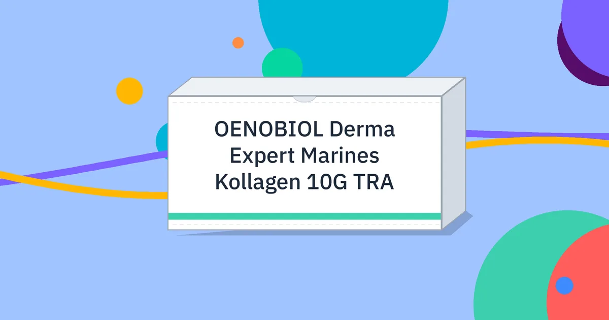 Symbolbild: Packung mit der Aufschrift OENOBIOL Derma Expert Marines Kollagen 10G TRA (PZN 20136687) – Verfügbarkeit und Bezug in Apotheken in Frankfurt am Main