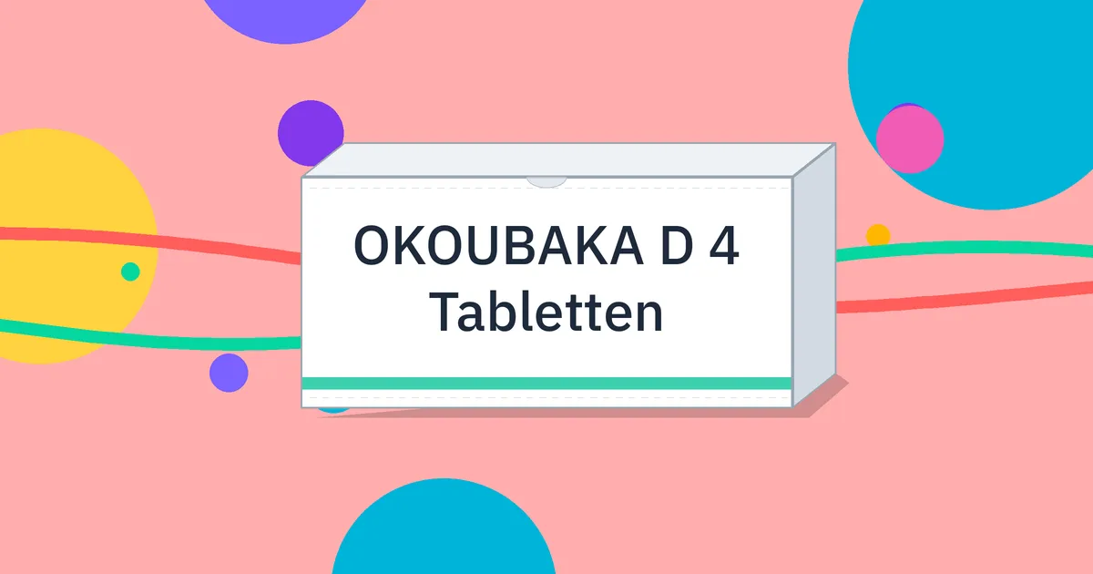 Symbolbild: Packung mit der Aufschrift OKOUBAKA D 4 Tabletten (PZN 02634418) – Verfügbarkeit und Bezug in Apotheken in Frankfurt am Main