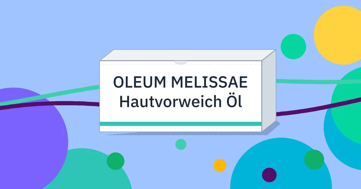 Symbolbild: Packung mit der Aufschrift OLEUM MELISSAE Hautvorweich Öl (PZN 07364917) – Verfügbarkeit und Bezug in Apotheken in Frankfurt am Main