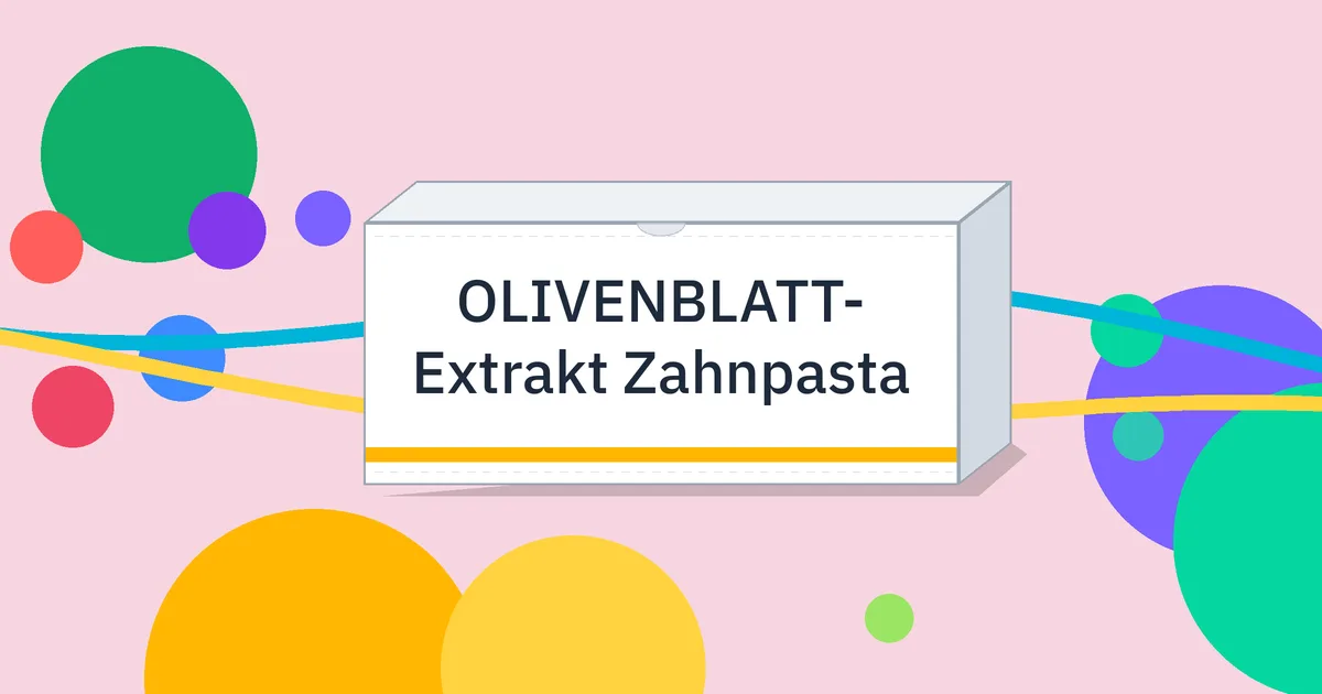Symbolbild: Packung mit der Aufschrift OLIVENBLATT-Extrakt Zahnpasta (PZN 01045559) – Verfügbarkeit und Bezug in Apotheken in Frankfurt am Main