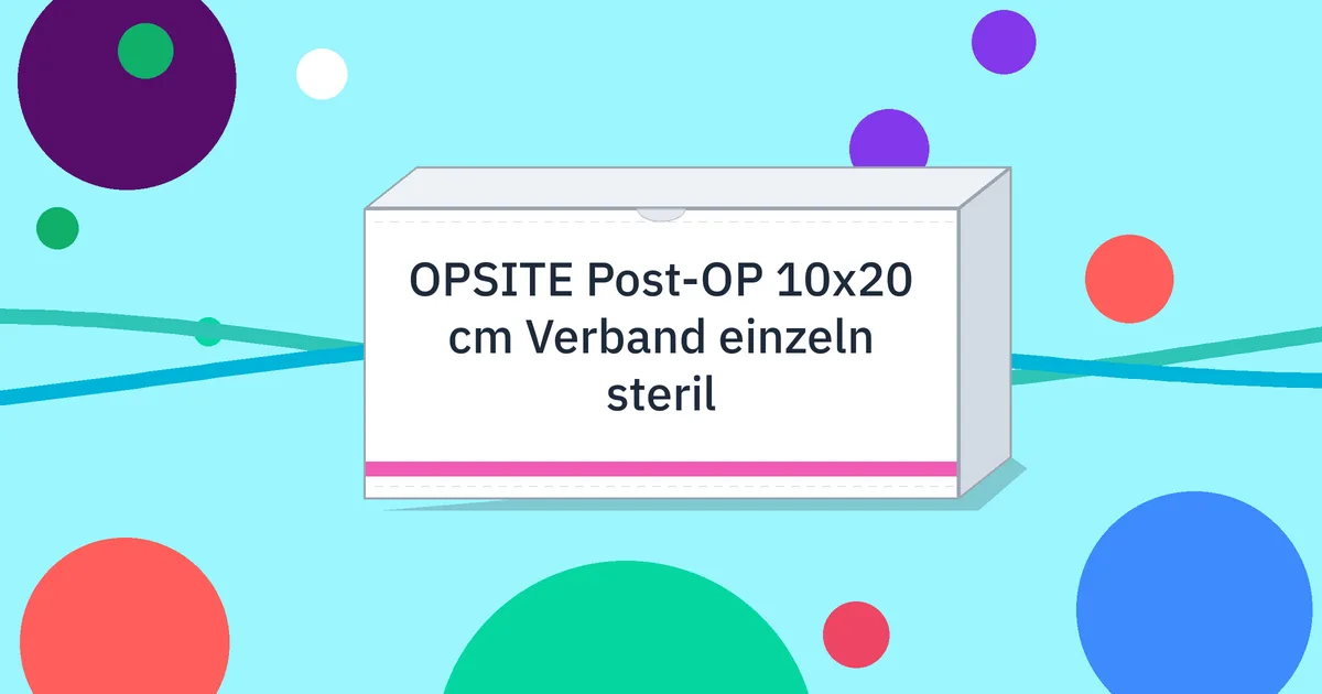 Symbolbild: Packung mit der Aufschrift OPSITE Post-OP 10x20 cm Verband einzeln steril (PZN 19692466) – Verfügbarkeit und Bezug in Apotheken in Frankfurt am Main