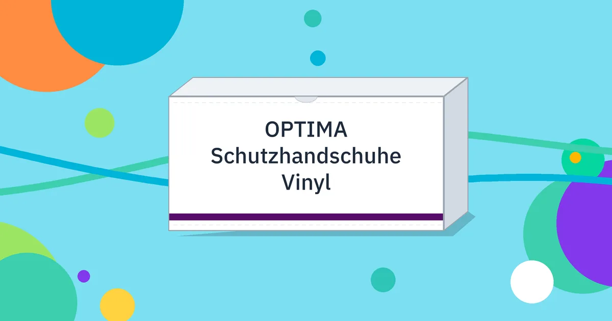 Symbolbild: Packung mit der Aufschrift OPTIMA Schutzhandschuhe Vinyl (PZN 08792621) – Verfügbarkeit und Bezug in Apotheken in Frankfurt am Main