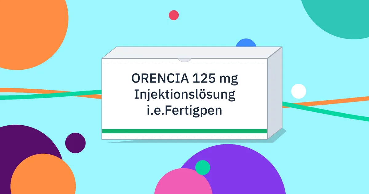 Symbolbild: Packung mit der Aufschrift ORENCIA 125 mg Injektionslösung i.e.Fertigpen (PZN 16229489) – Verfügbarkeit und Bezug in Apotheken in Frankfurt am Main