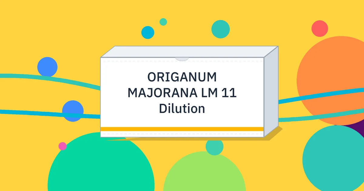 Symbolbild: Packung mit der Aufschrift ORIGANUM MAJORANA LM 11 Dilution (PZN 12972576) – Verfügbarkeit und Bezug in Apotheken in Frankfurt am Main