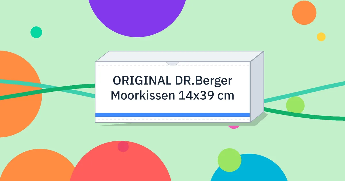 Symbolbild: Packung mit der Aufschrift ORIGINAL DR.Berger Moorkissen 14x39 cm (PZN 18174539) – Verfügbarkeit und Bezug in Apotheken in Frankfurt am Main