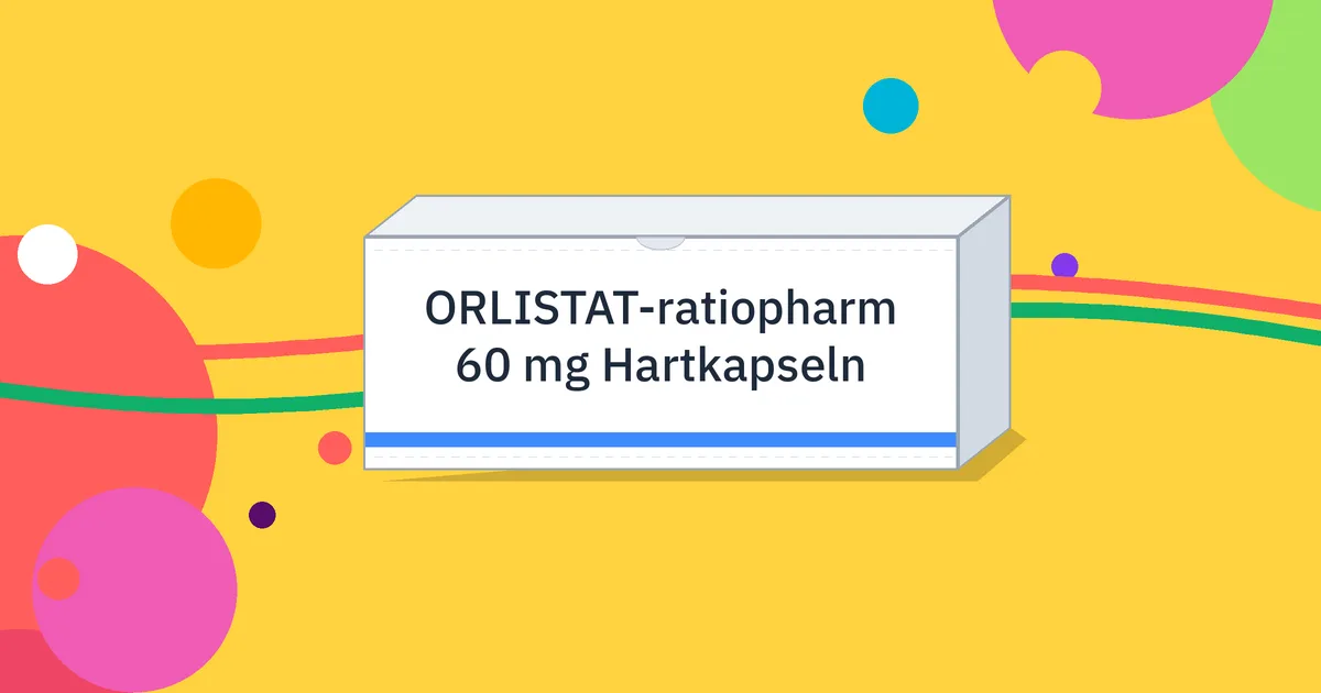 Symbolbild: Packung mit der Aufschrift ORLISTAT-ratiopharm 60 mg Hartkapseln (PZN 08845398) – Verfügbarkeit und Bezug in Apotheken in Frankfurt am Main