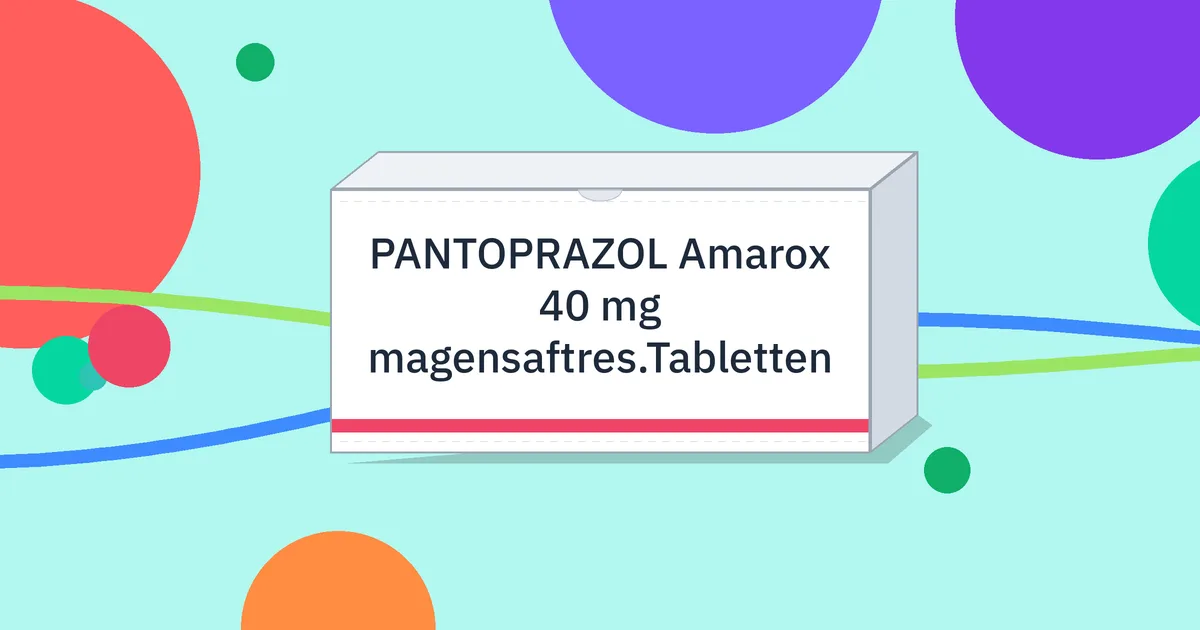 Symbolbild: Packung mit der Aufschrift PANTOPRAZOL Amarox 40 mg magensaftres.Tabletten (PZN 17400123) – Verfügbarkeit und Bezug in Apotheken in Frankfurt am Main