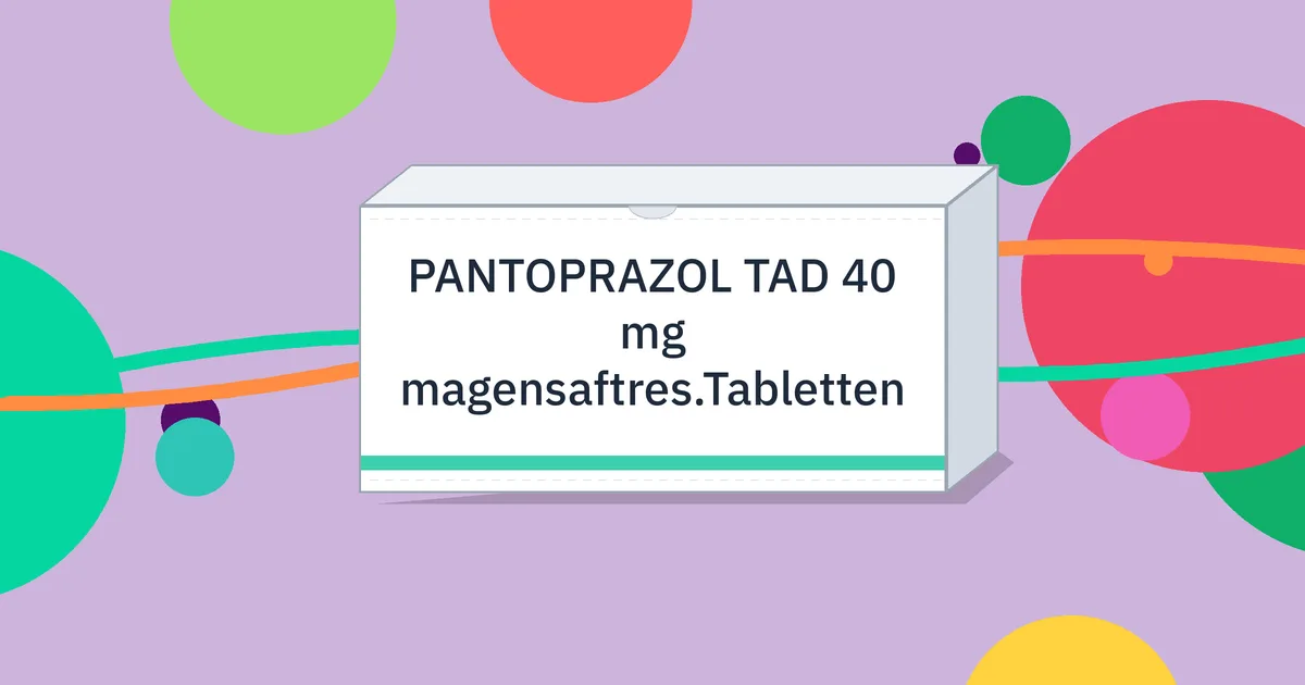 Symbolbild: Packung mit der Aufschrift PANTOPRAZOL TAD 40 mg magensaftres.Tabletten (PZN 15816486) – Verfügbarkeit und Bezug in Apotheken in Frankfurt am Main
