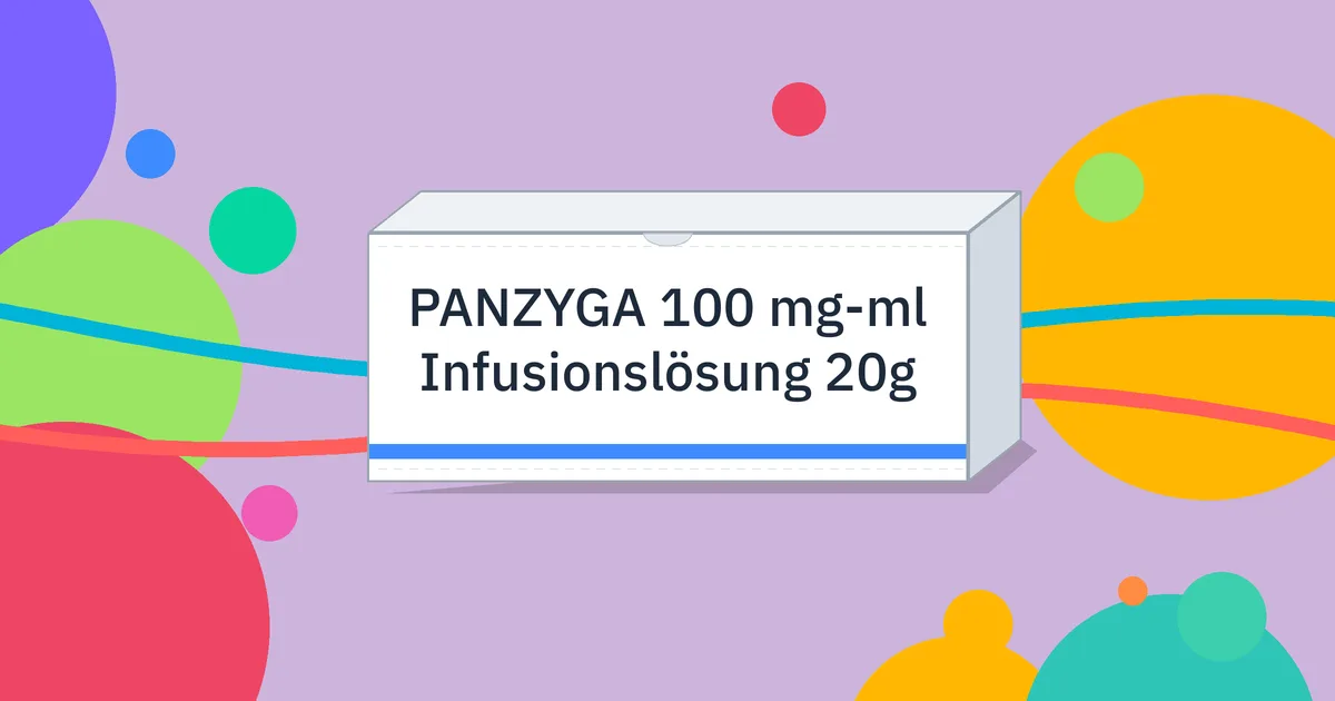 Symbolbild: Packung mit der Aufschrift PANZYGA 100 mg-ml Infusionslösung 20g (PZN 19414939) – Verfügbarkeit und Bezug in Apotheken in Frankfurt am Main
