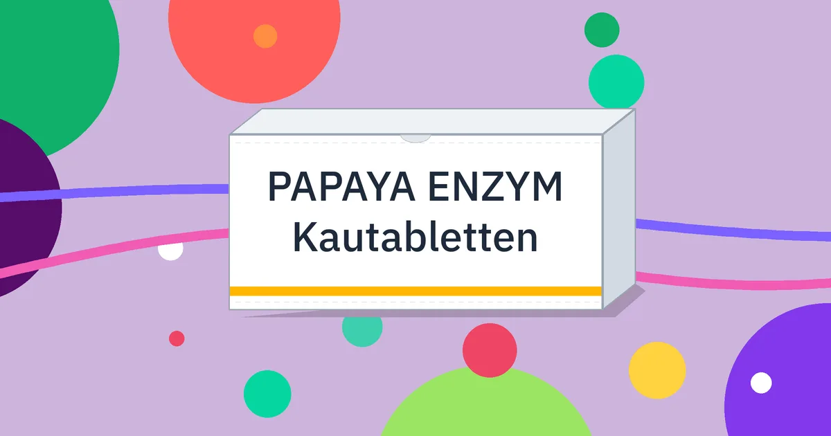 Symbolbild: Packung mit der Aufschrift PAPAYA ENZYM Kautabletten (PZN 09190338) – Verfügbarkeit und Bezug in Apotheken in Frankfurt am Main