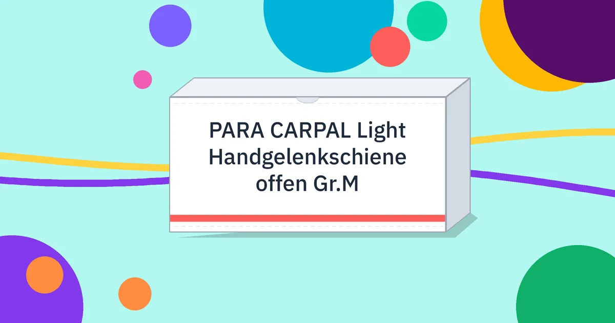 Symbolbild: Packung mit der Aufschrift PARA CARPAL Light Handgelenkschiene offen Gr.M (PZN 06989271) – Verfügbarkeit und Bezug in Apotheken in Frankfurt am Main