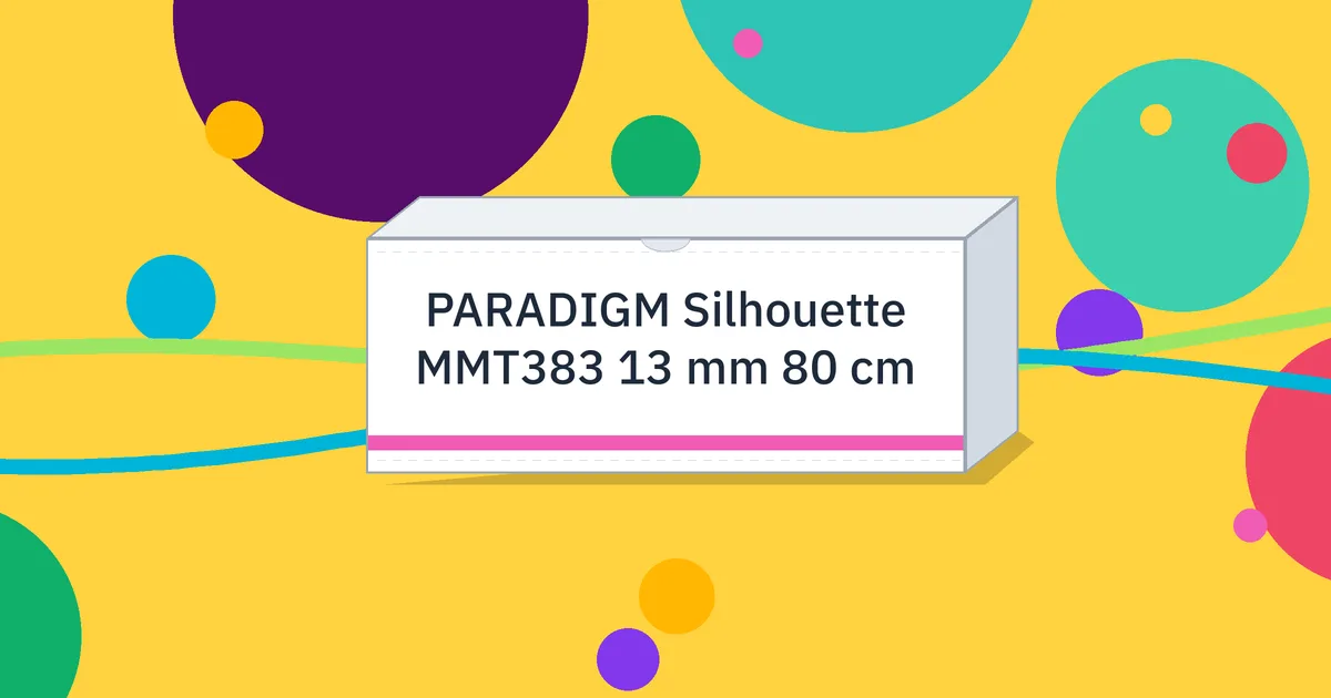 Symbolbild: Packung mit der Aufschrift PARADIGM Silhouette MMT383 13 mm 80 cm (PZN 01292536) – Verfügbarkeit und Bezug in Apotheken in Frankfurt am Main