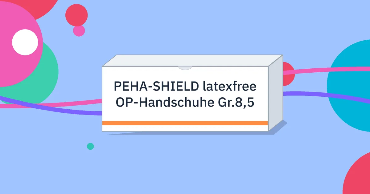 Symbolbild: Packung mit der Aufschrift PEHA-SHIELD latexfree OP-Handschuhe Gr.8,5 (PZN 10387425) – Verfügbarkeit und Bezug in Apotheken in Frankfurt am Main