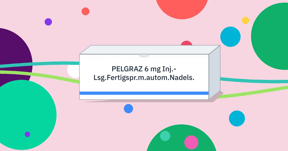 Symbolbild: Packung mit der Aufschrift PELGRAZ 6 mg Inj.-Lsg.Fertigspr.m.autom.Nadels. (PZN 16944677) – Verfügbarkeit und Bezug in Apotheken in Frankfurt am Main