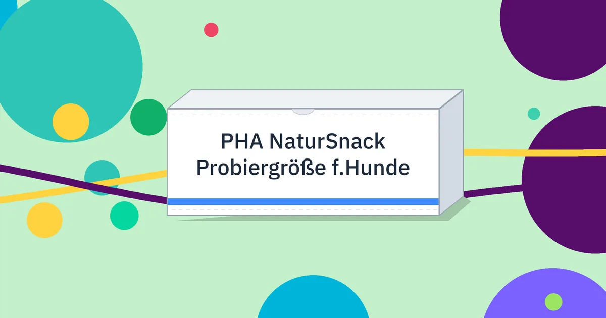 Symbolbild: Packung mit der Aufschrift PHA NaturSnack Probiergröße f.Hunde (PZN 09239665) – Verfügbarkeit und Bezug in Apotheken in Frankfurt am Main