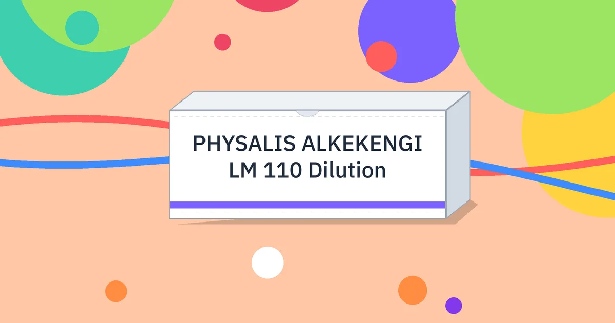 Symbolbild: Packung mit der Aufschrift PHYSALIS ALKEKENGI LM 110 Dilution (PZN 13640014) – Verfügbarkeit und Bezug in Apotheken in Frankfurt am Main