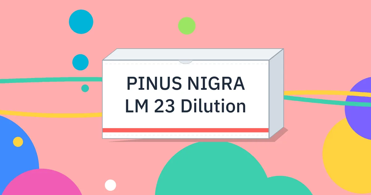 Symbolbild: Packung mit der Aufschrift PINUS NIGRA LM 23 Dilution (PZN 13642645) – Verfügbarkeit und Bezug in Apotheken in Frankfurt am Main