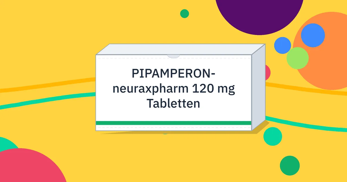 Symbolbild: Packung mit der Aufschrift PIPAMPERON-neuraxpharm 120 mg Tabletten (PZN 03060675) – Verfügbarkeit und Bezug in Apotheken in Frankfurt am Main