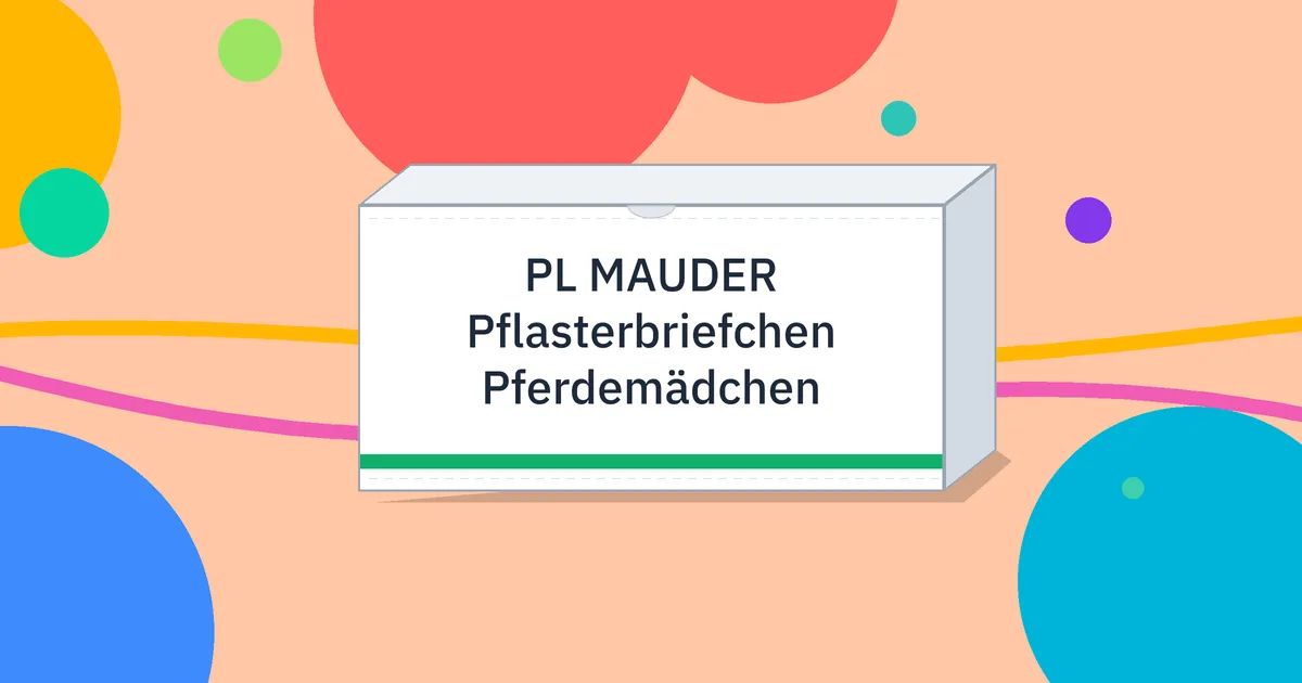 Symbolbild: Packung mit der Aufschrift PL MAUDER Pflasterbriefchen Pferdemädchen (PZN 20608666) – Verfügbarkeit und Bezug in Apotheken in Frankfurt am Main
