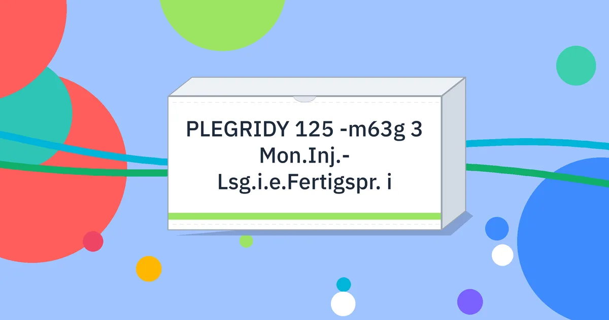 Symbolbild: Packung mit der Aufschrift PLEGRIDY 125 -m63g 3 Mon.Inj.-Lsg.i.e.Fertigspr. i (PZN 17448934) – Verfügbarkeit und Bezug in Apotheken in Frankfurt am Main