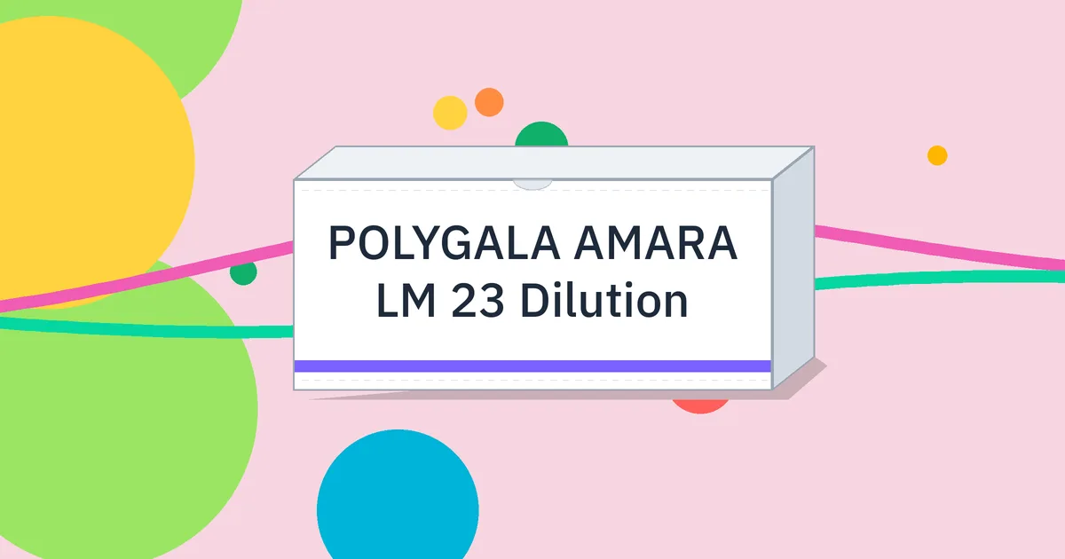 Symbolbild: Packung mit der Aufschrift POLYGALA AMARA LM 23 Dilution (PZN 13661602) – Verfügbarkeit und Bezug in Apotheken in Frankfurt am Main