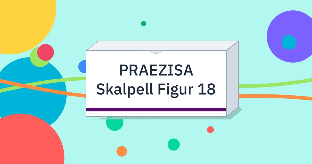 Symbolbild: Packung mit der Aufschrift PRAEZISA Skalpell Figur 18 (PZN 09619818) – Verfügbarkeit und Bezug in Apotheken in Frankfurt am Main